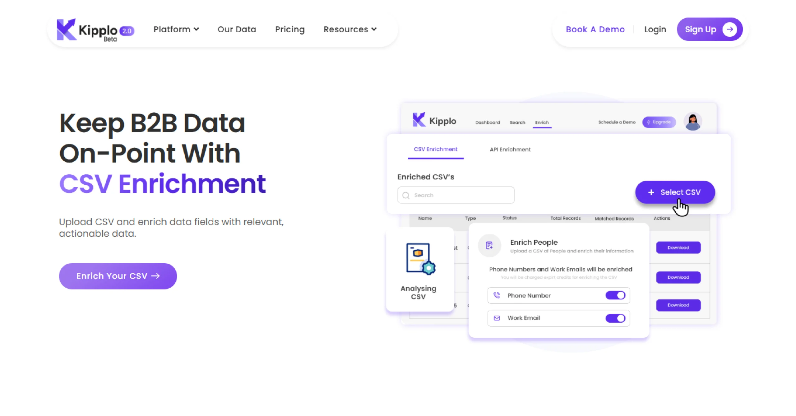 CSV Data Enrichment for B2B Contacts & Companies
